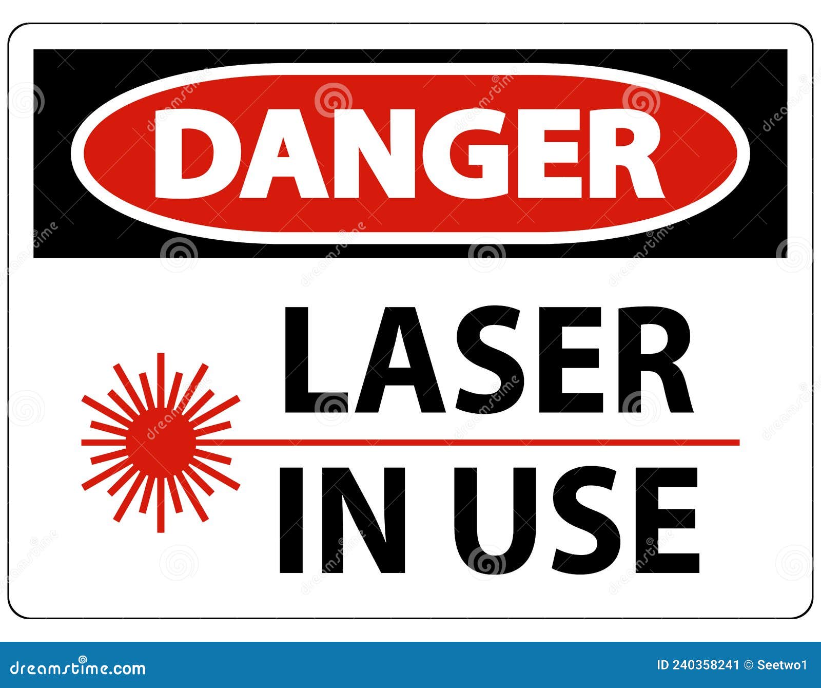 Danger Laser in Use Symbol Sign on White Background Stock Vector ...