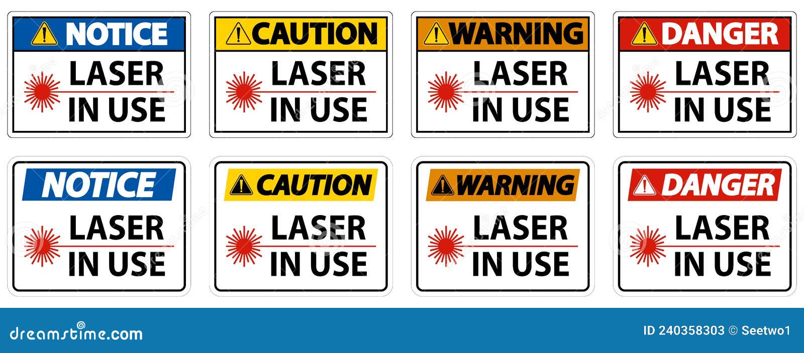 Danger Laser in Use Symbol Sign on White Background Stock Vector ...