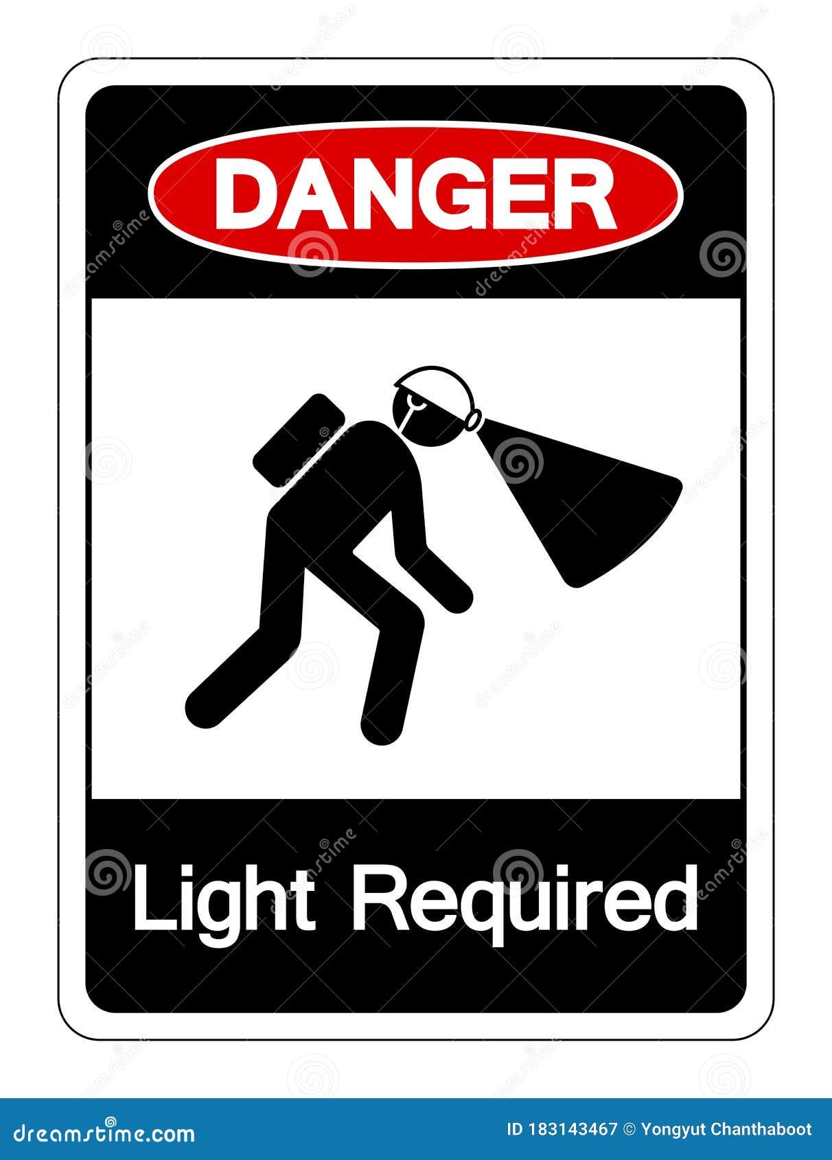 Danger Light Required Symbol Sign ,Vector Illustration, Isolate on ...