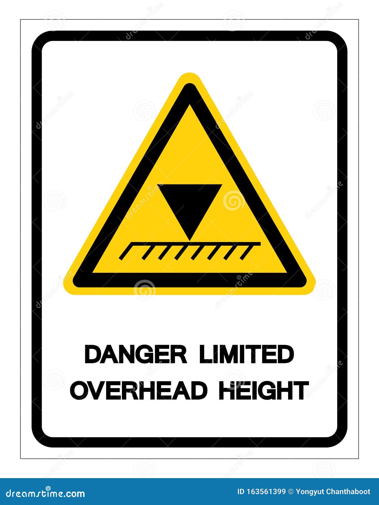 Danger Limited Overhead Height Symbol Sign, Vector Illustration ...