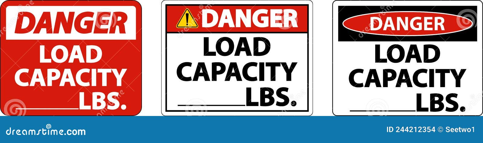 Danger Load Capacity Label Sign on White Background Stock Vector ...