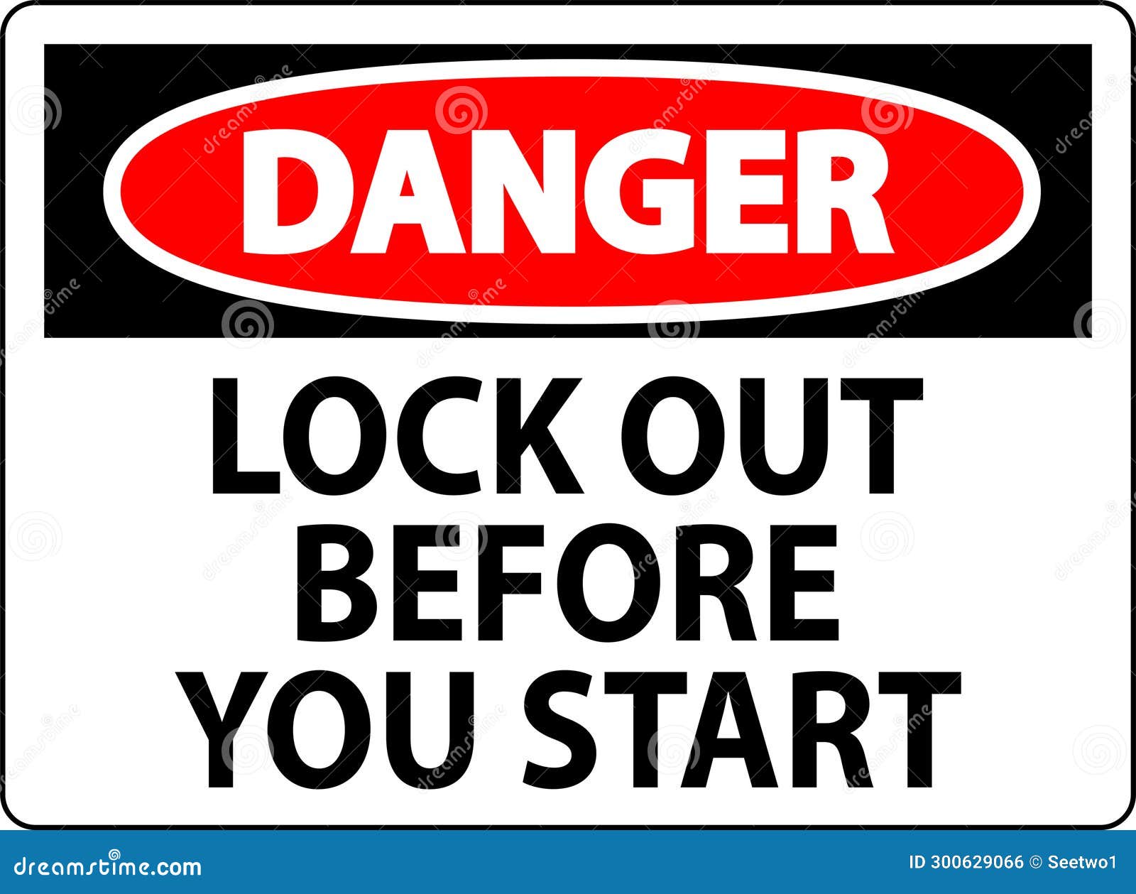 Danger Lockout Sign Lock Out before You Start Stock Vector ...
