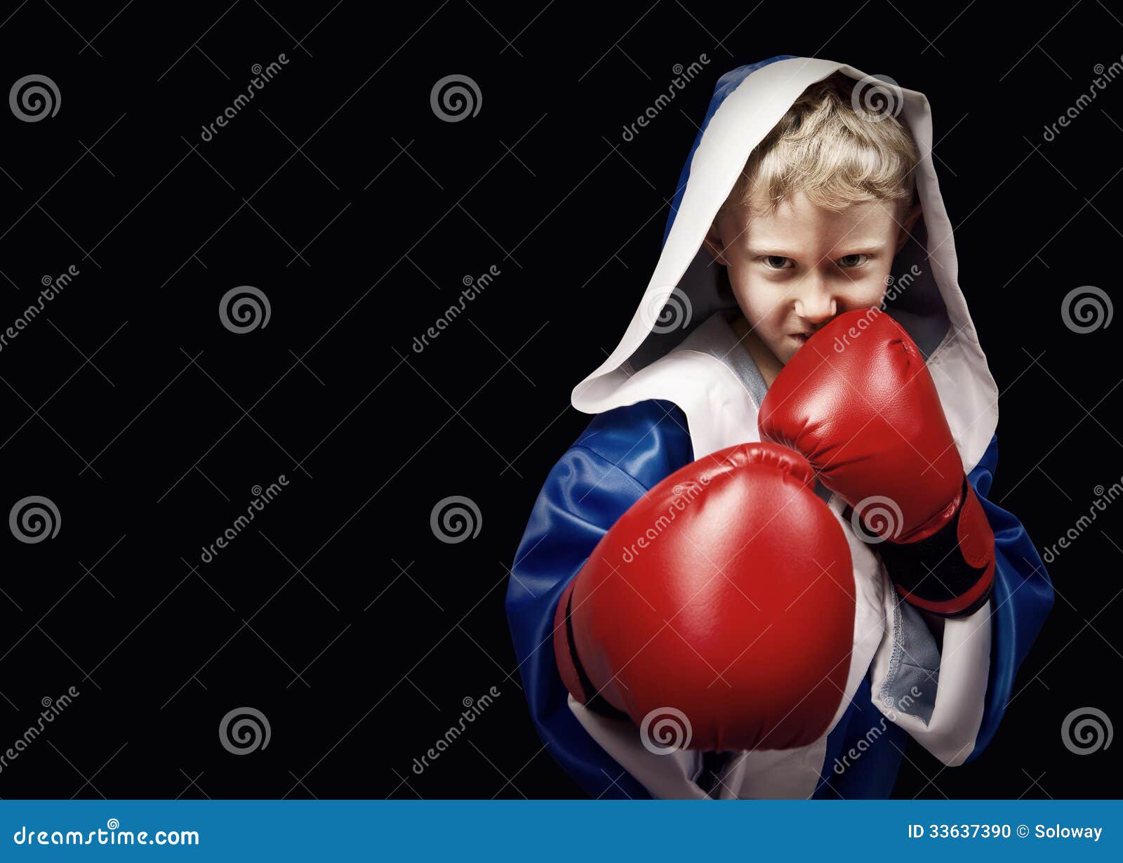 Little Boy Boxing, Shows His Fists, Isolated On White Royalty-Free ...