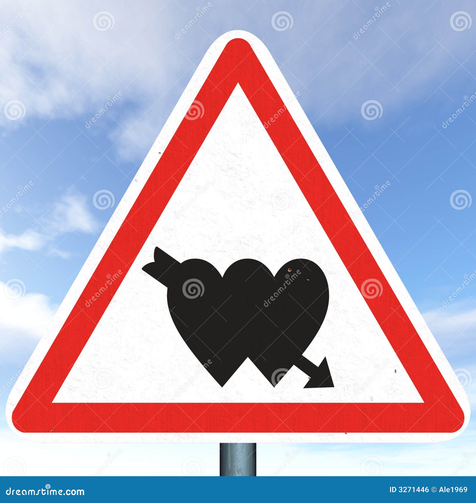 Danger: Love Ahead! stock illustration. Illustration of flirting - 3271446