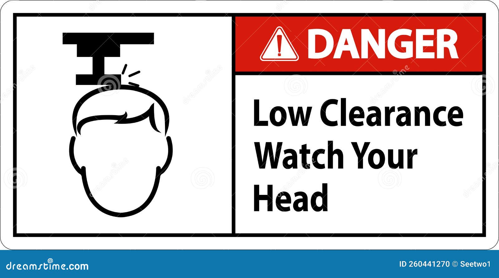 Danger Low Clearance Watch Your Head Sign Stock Vector - Illustration ... Danger Low Clearance Watch Your Head Sign Stock Vector - Illustration ...