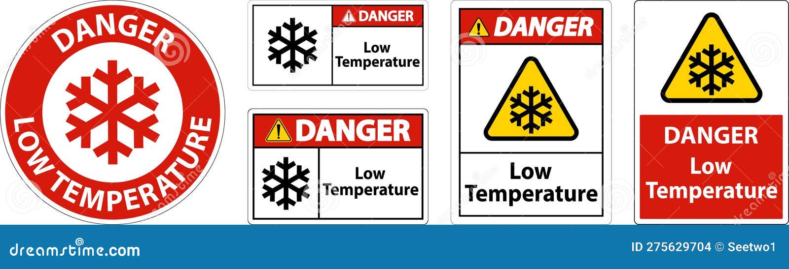Danger Low Temperature Symbol and Text Safety Sign Stock Vector ...