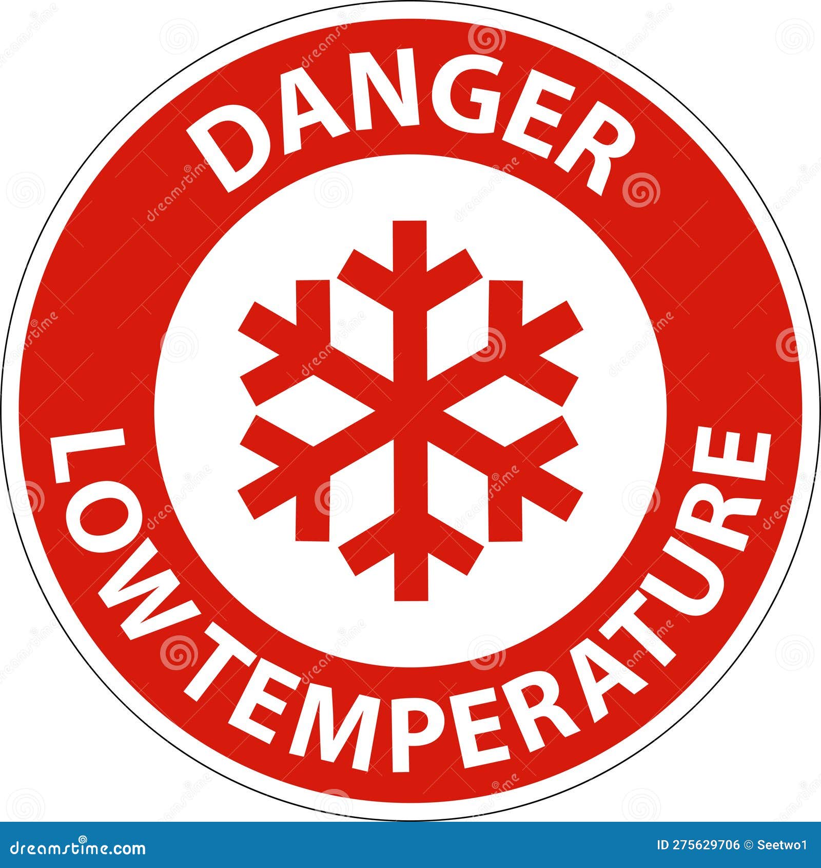 Danger Low Temperature Symbol and Text Safety Sign Stock Vector ...