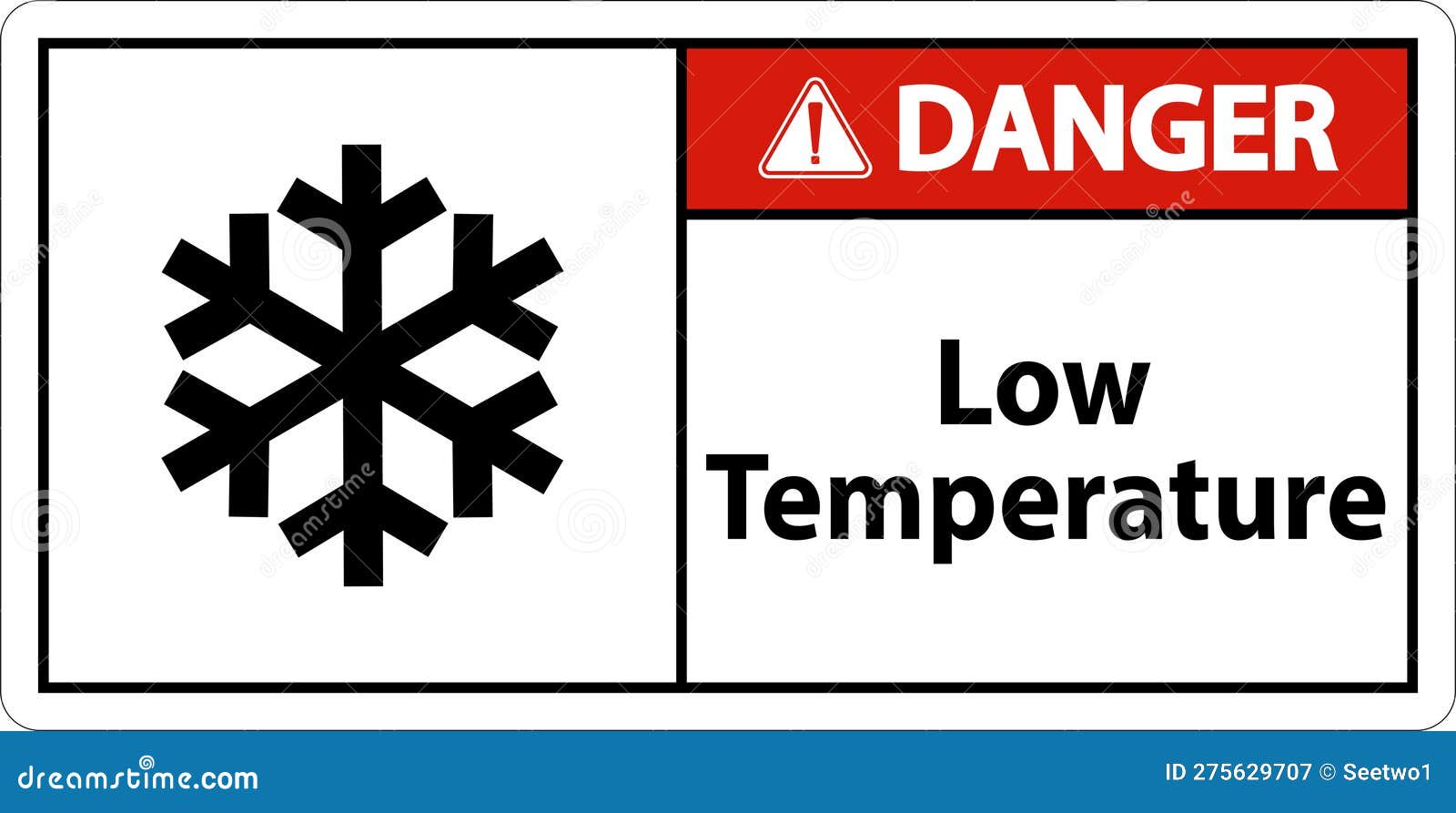 Danger Low Temperature Symbol and Text Safety Sign Stock Vector ...
