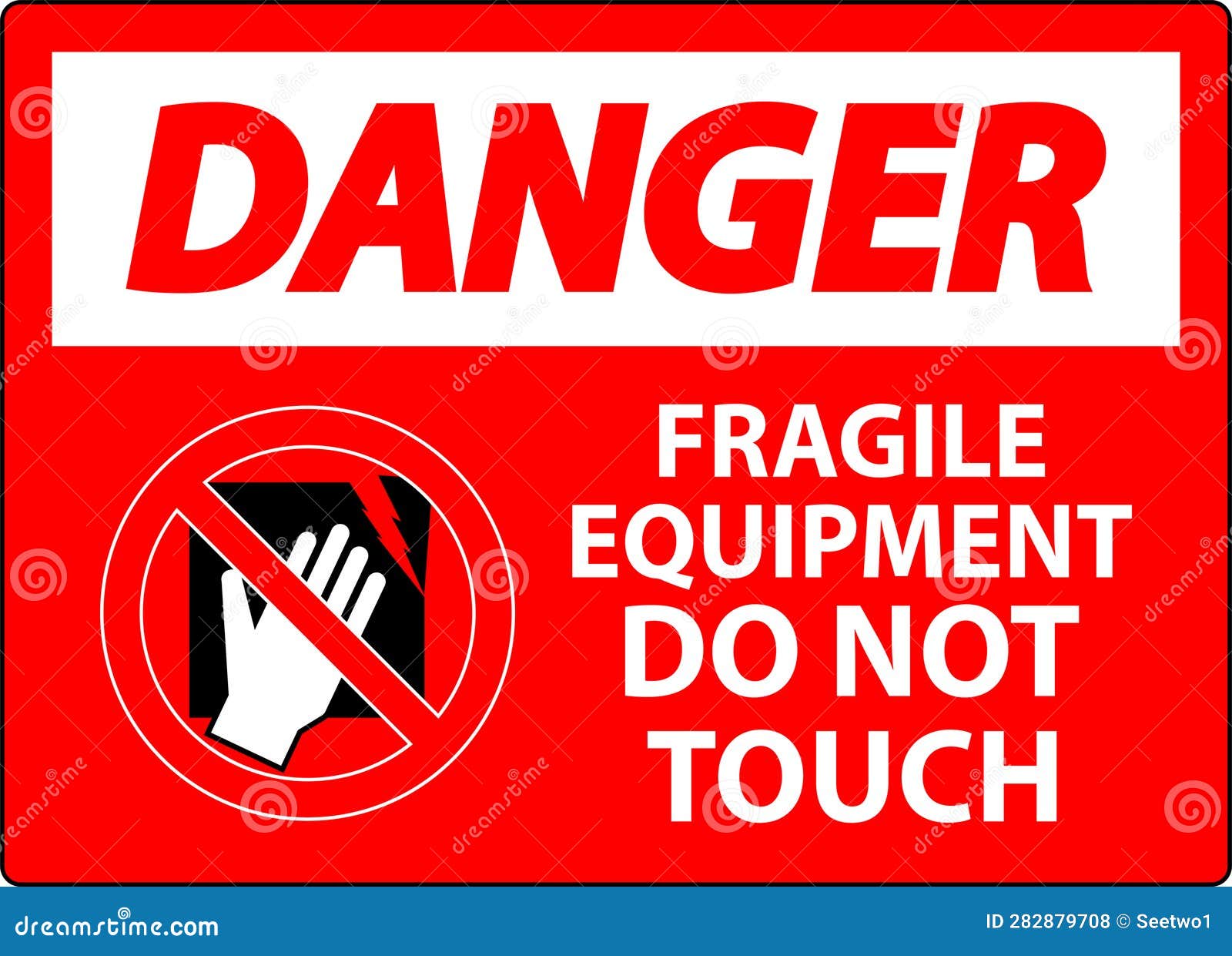 Danger Machine Sign Fragile Equipment, Do Not Touch Stock Vector ...