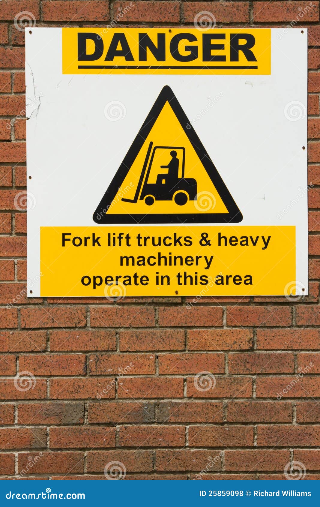 Danger, machinery sign. stock photo. Image of yellow - 25859098