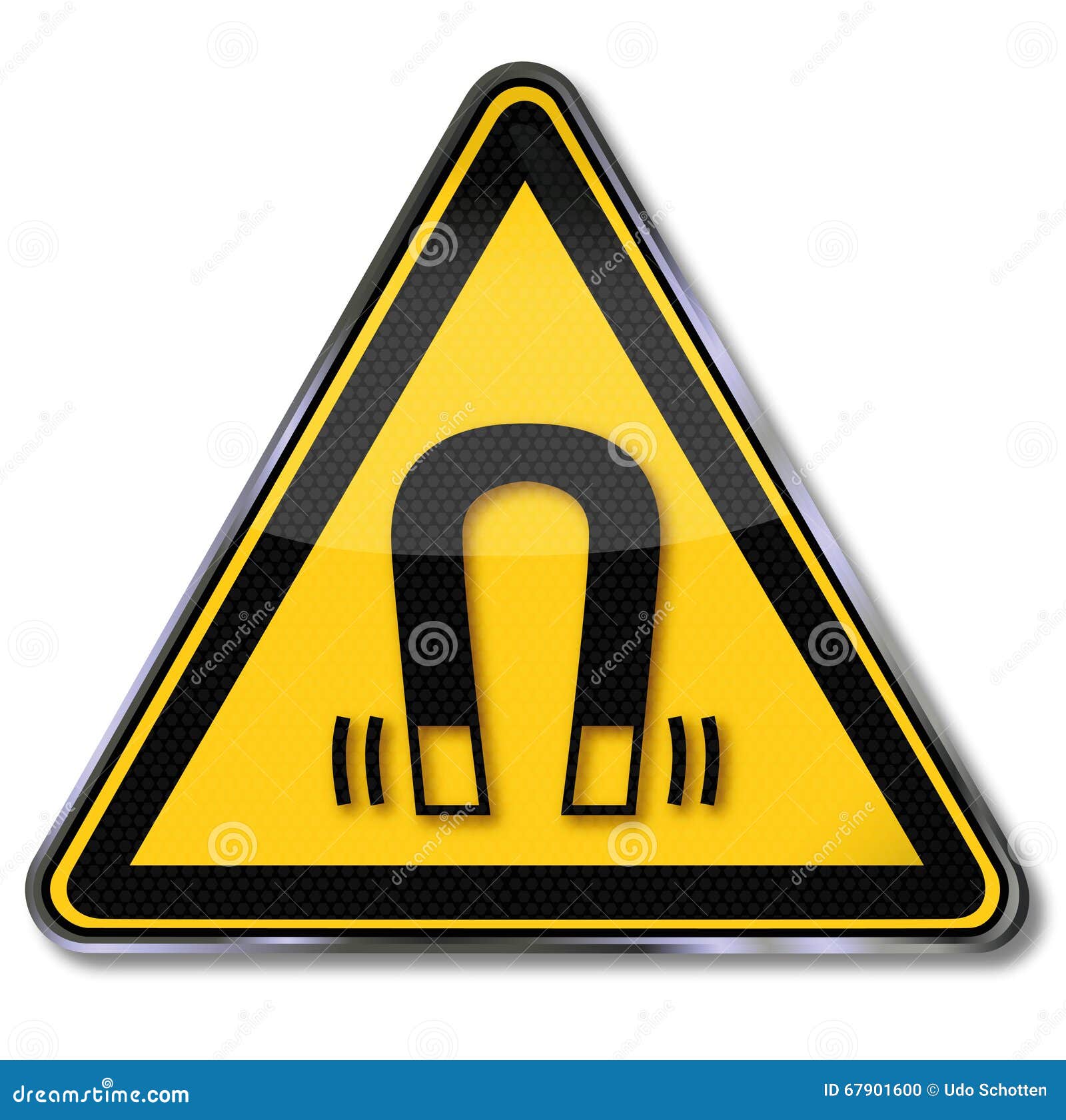 Danger of magnetic field stock vector. Illustration of magnetism - 67901600