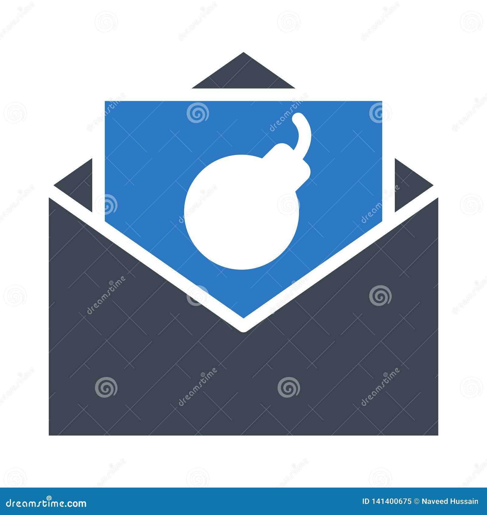 Danger Mail Glyph Color Flat Vector Icon Stock Vector - Illustration of ...