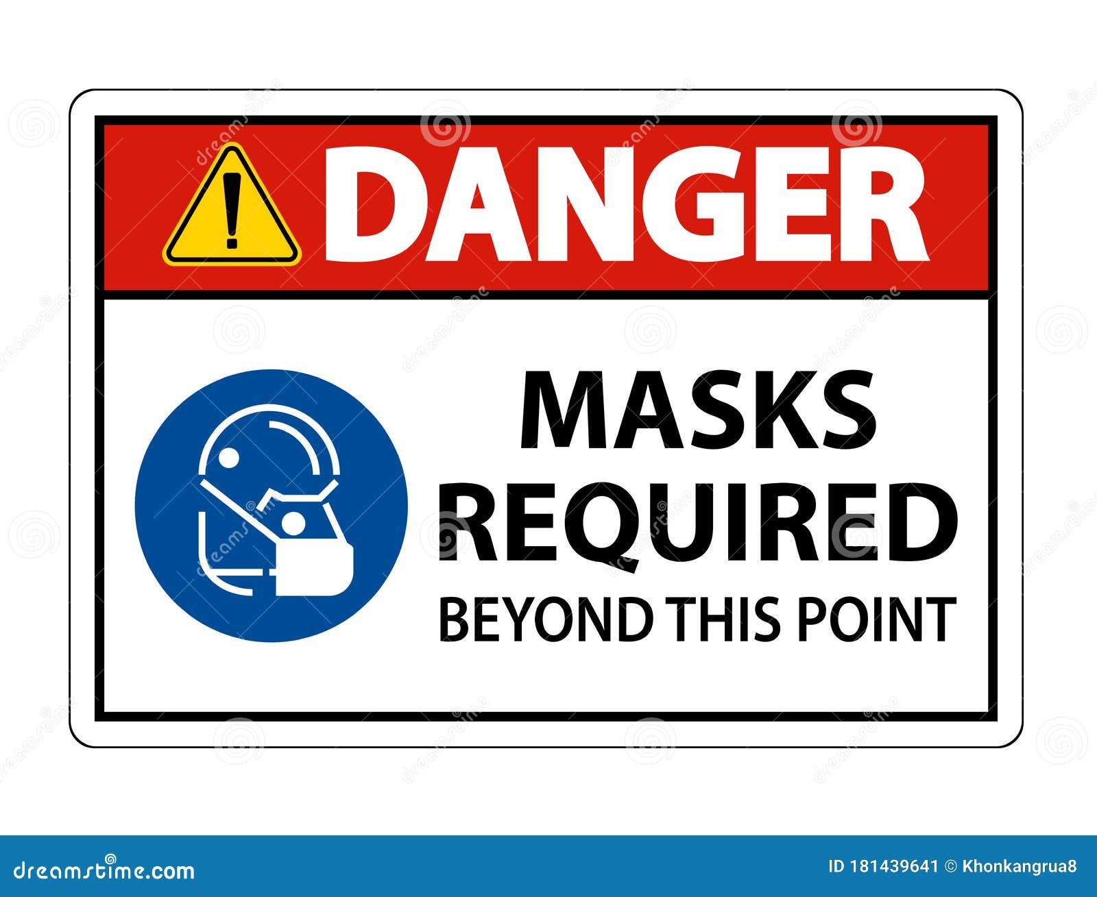 Danger Masks Required Beyond this Point Sign Stock Vector ...
