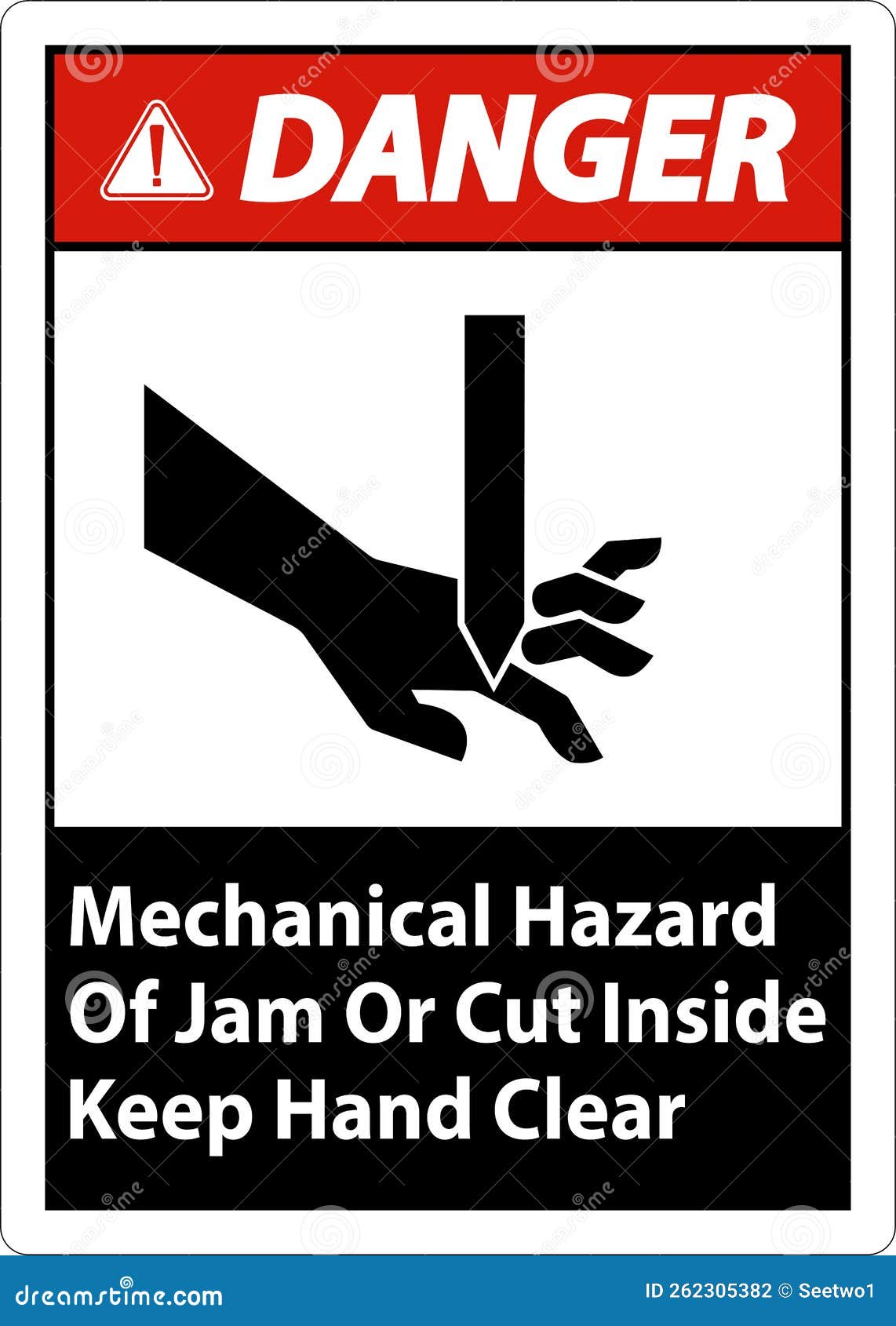 Danger Mechanical Hazard of Jam or Cut Inside Keep Hand Clear Stock ...