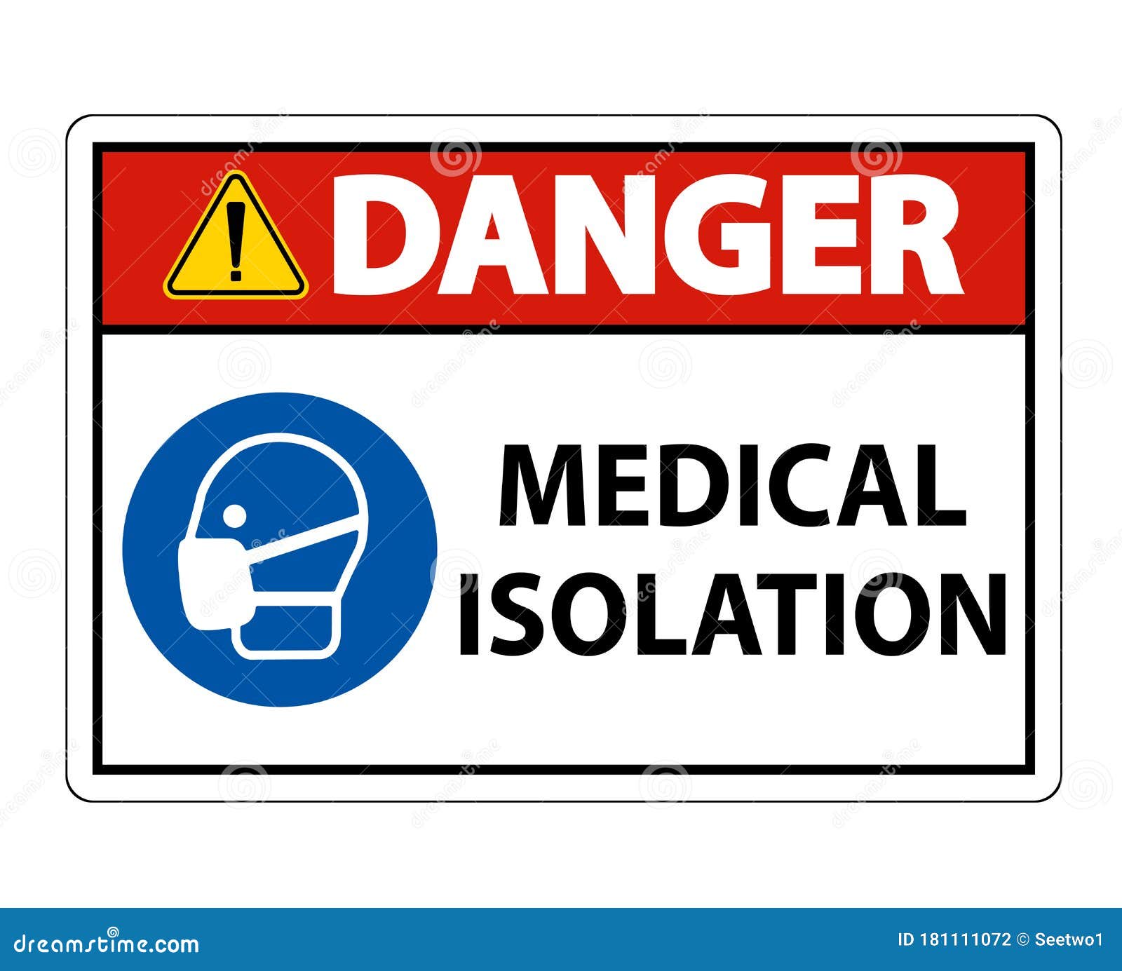 Danger Medical Isolation Sign Isolate on White Background,Vector ...
