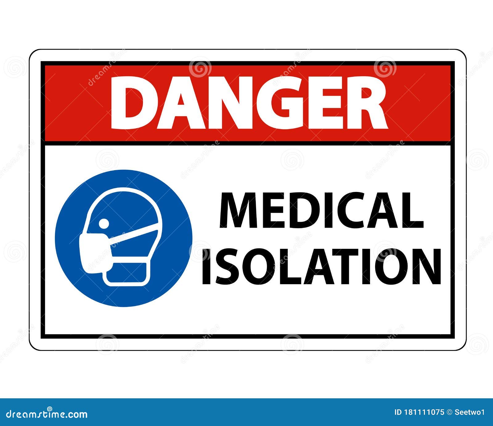 Danger Medical Isolation Sign Isolate on White Background,Vector ...