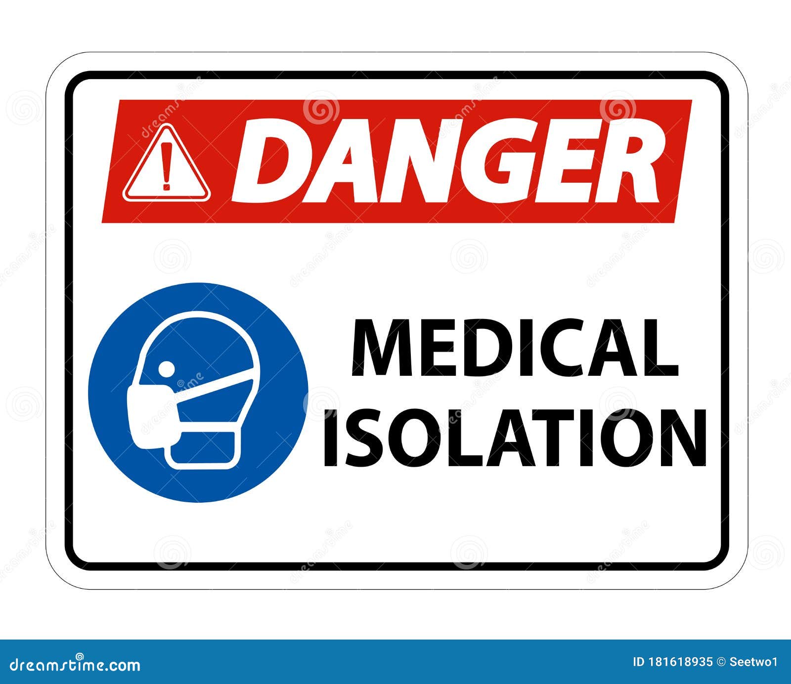 Danger Medical Isolation Sign Isolate on White Background,Vector ...