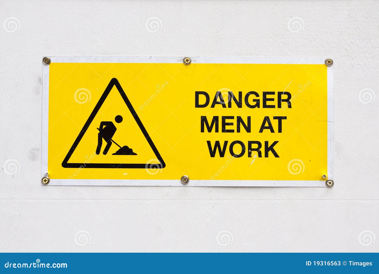 Danger men at work stock image. Image of notice, united - 19316563