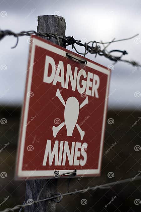 Danger mines sign stock image. Image of outside, notice - 14826575