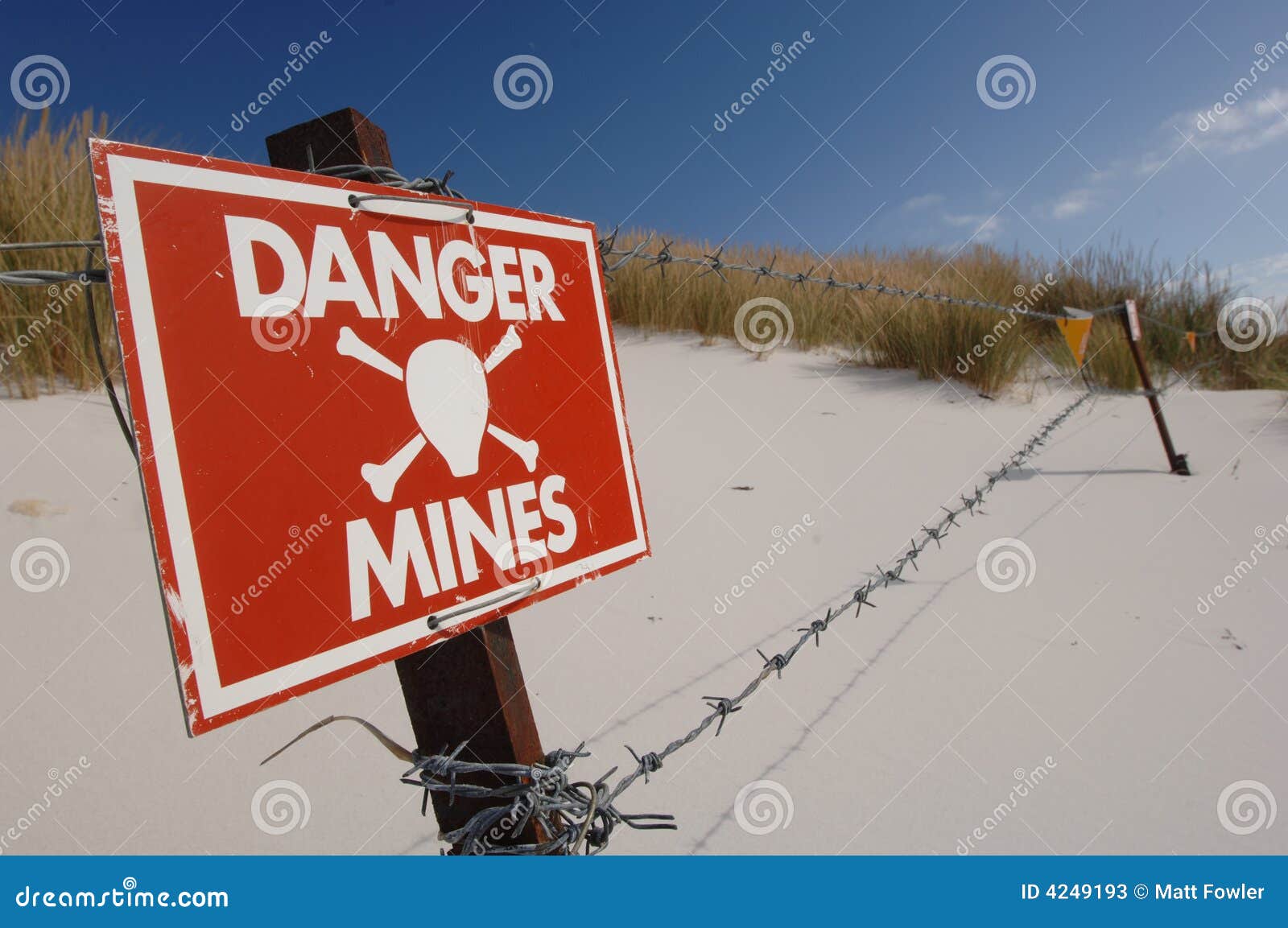 Danger mines sign 2 editorial stock photo. Image of skull - 4249193