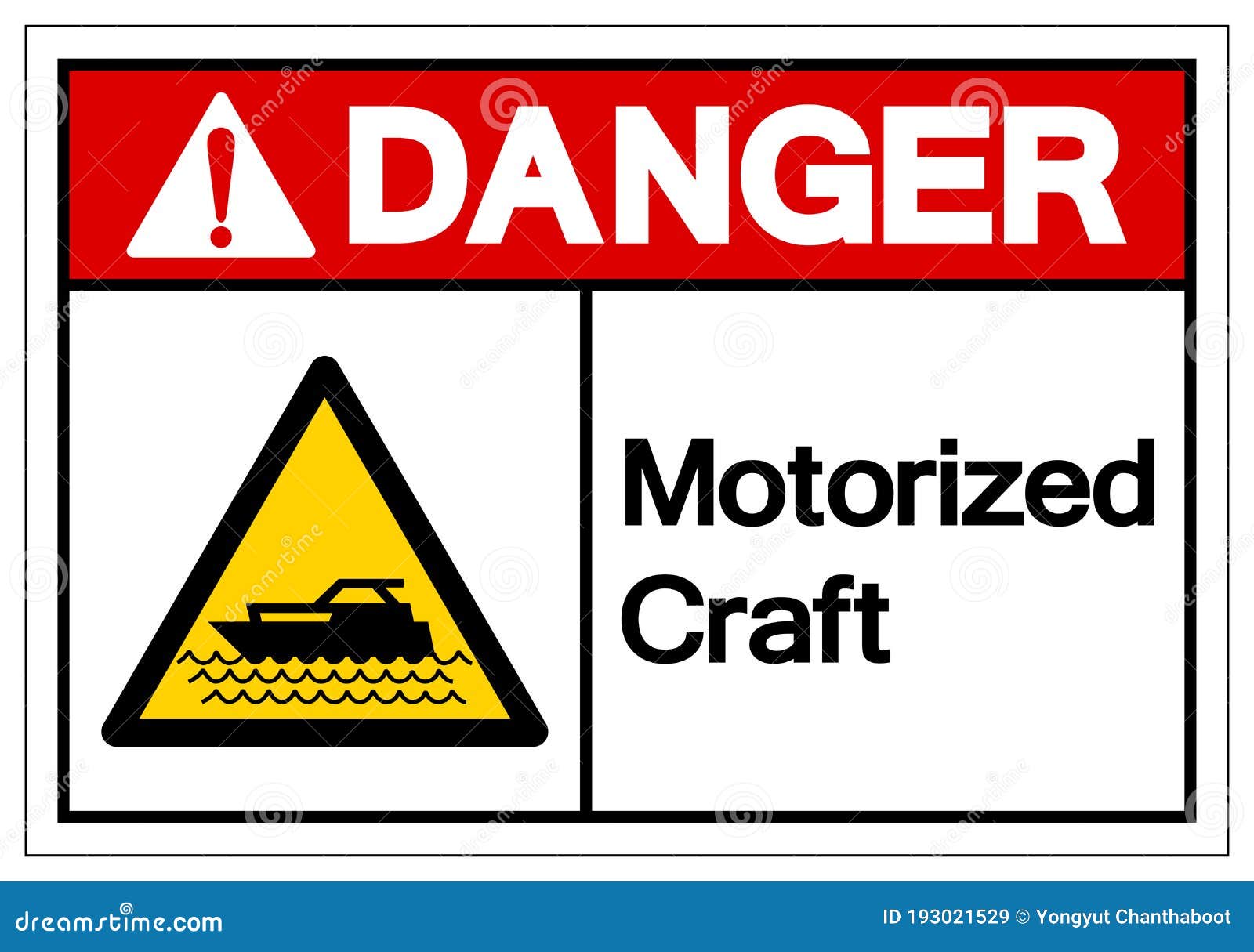 Danger Motorized Craft Symbol, Vector Illustration, Isolated on White ...