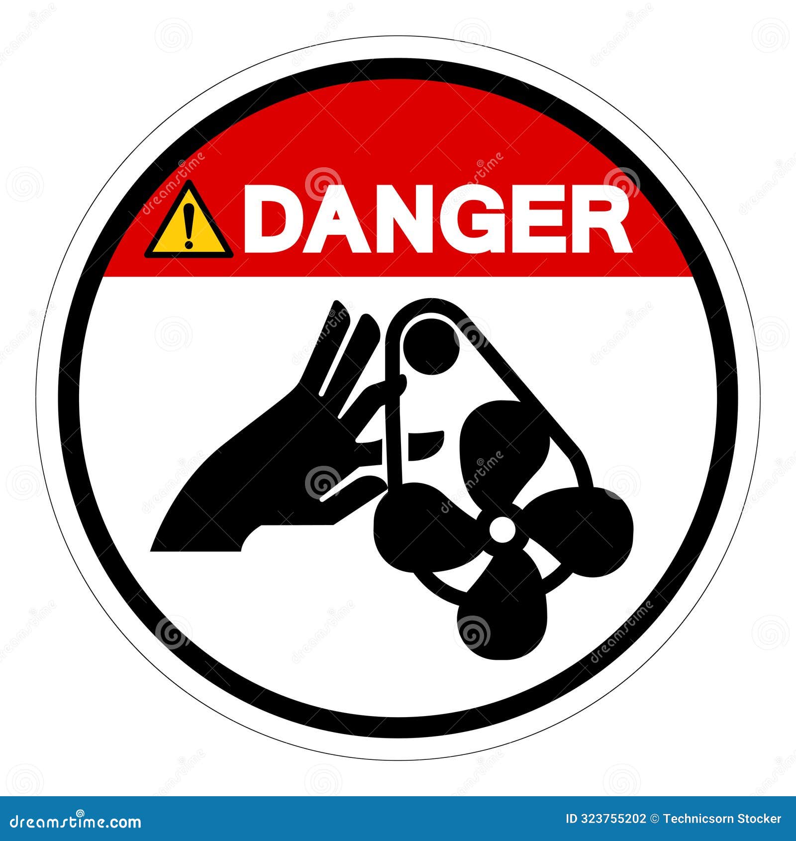 Danger Moving Belt and Fan Keep Away Symbol Sign, Vector Illustration ...