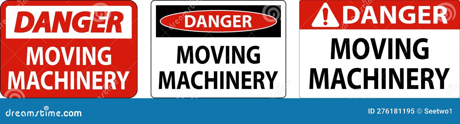 Danger Moving Machinery Sign on White Background Stock Vector ...