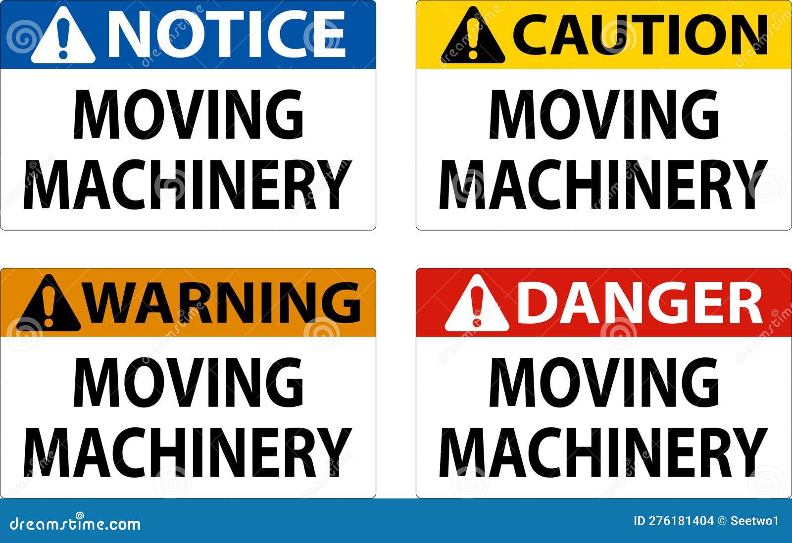 Danger Moving Machinery Symbol Signage,Vector Illustration, Isolate On ...