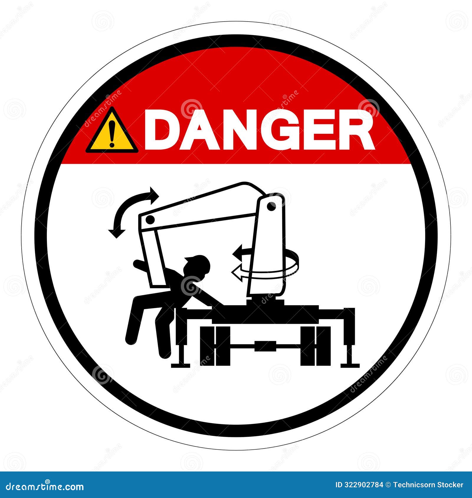 Danger Moving Machinery Symbol Sign, Vector Illustration, Isolate on ...