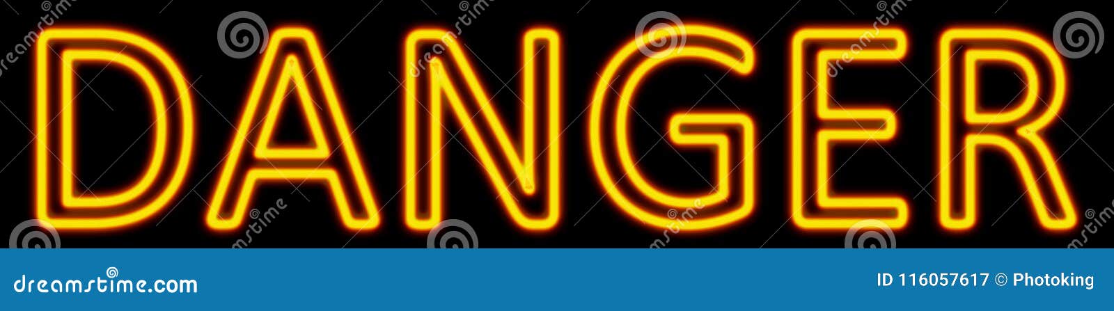 Danger neon sign stock illustration. Illustration of panic - 116057617