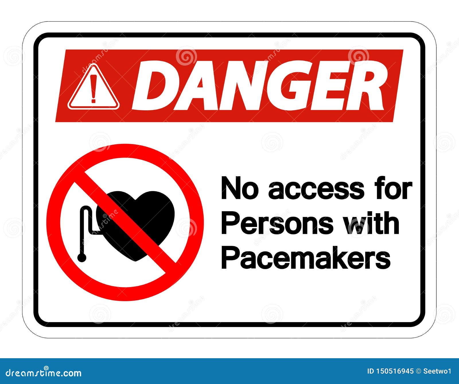 Danger No Access for Persons with Pacemaker Symbol Sign Isolate on ...
