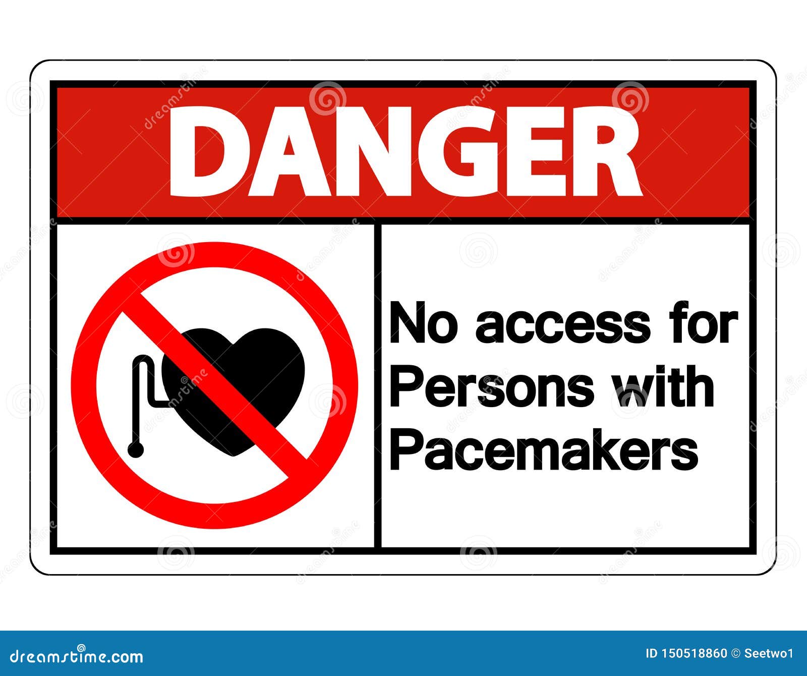 Danger No Access for Persons with Pacemaker Symbol Sign Isolate on ...