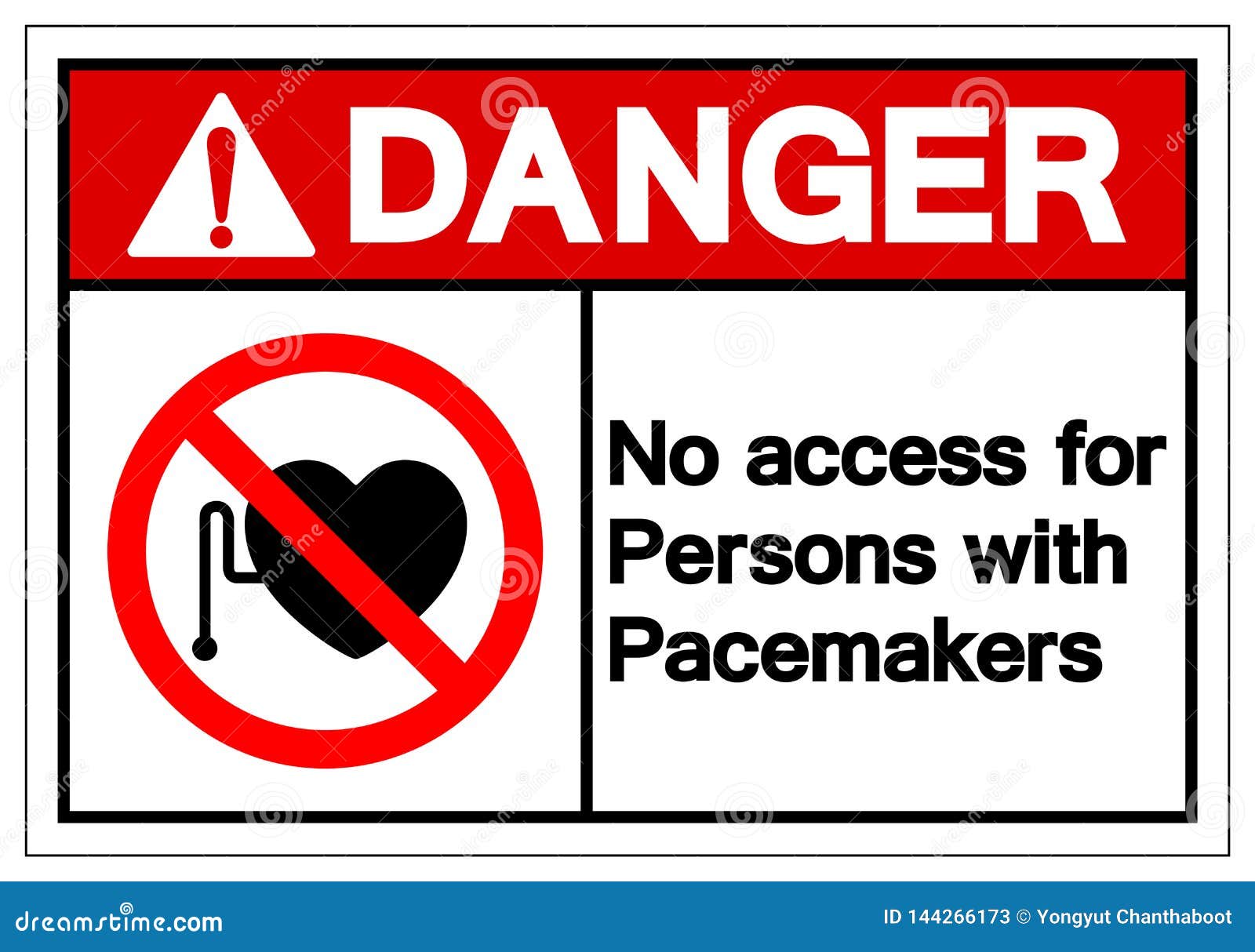 Danger No Access For Persons With Pacemaker Symbol Sign Isolate On ...