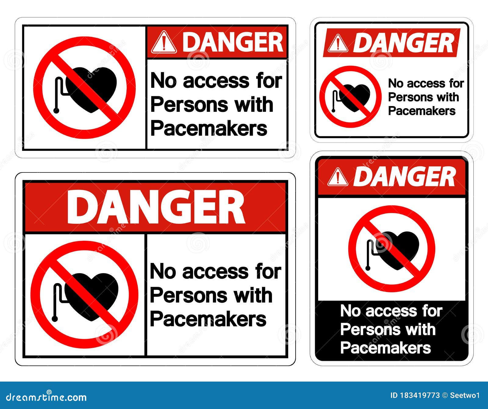 Danger No Access for Persons with Pacemaker Symbol Sign on White ...