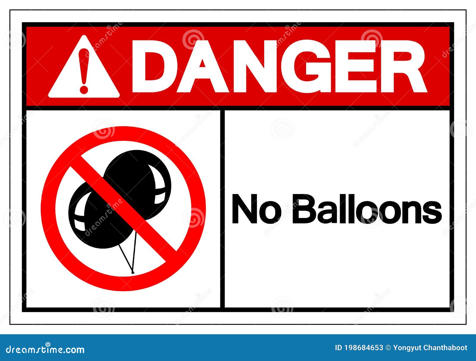 Danger No Balloons Symbol Sign, Vector Illustration, Isolate on White ...