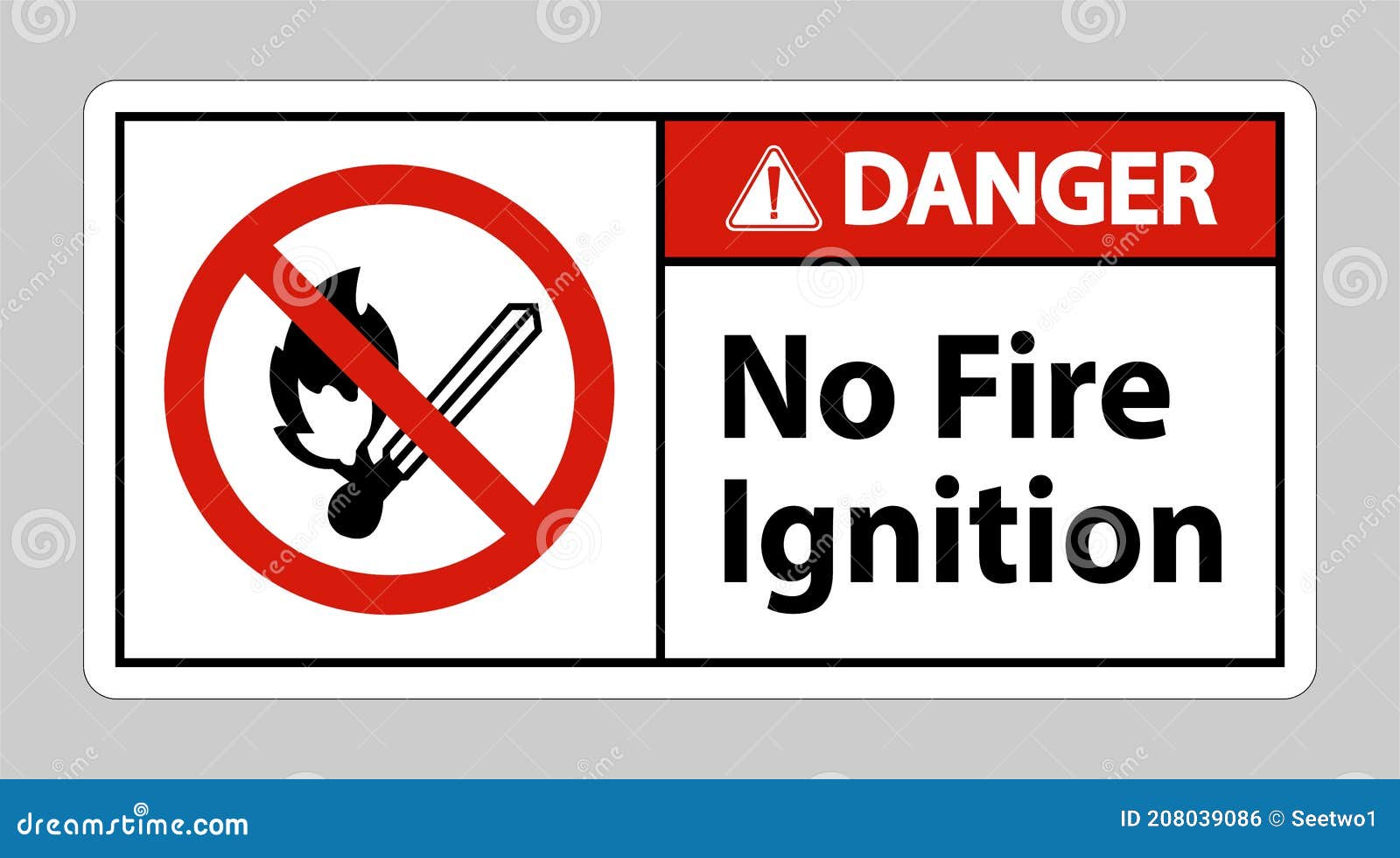 Danger No Fire Ignition Symbol Sign on White Background Stock Vector ...