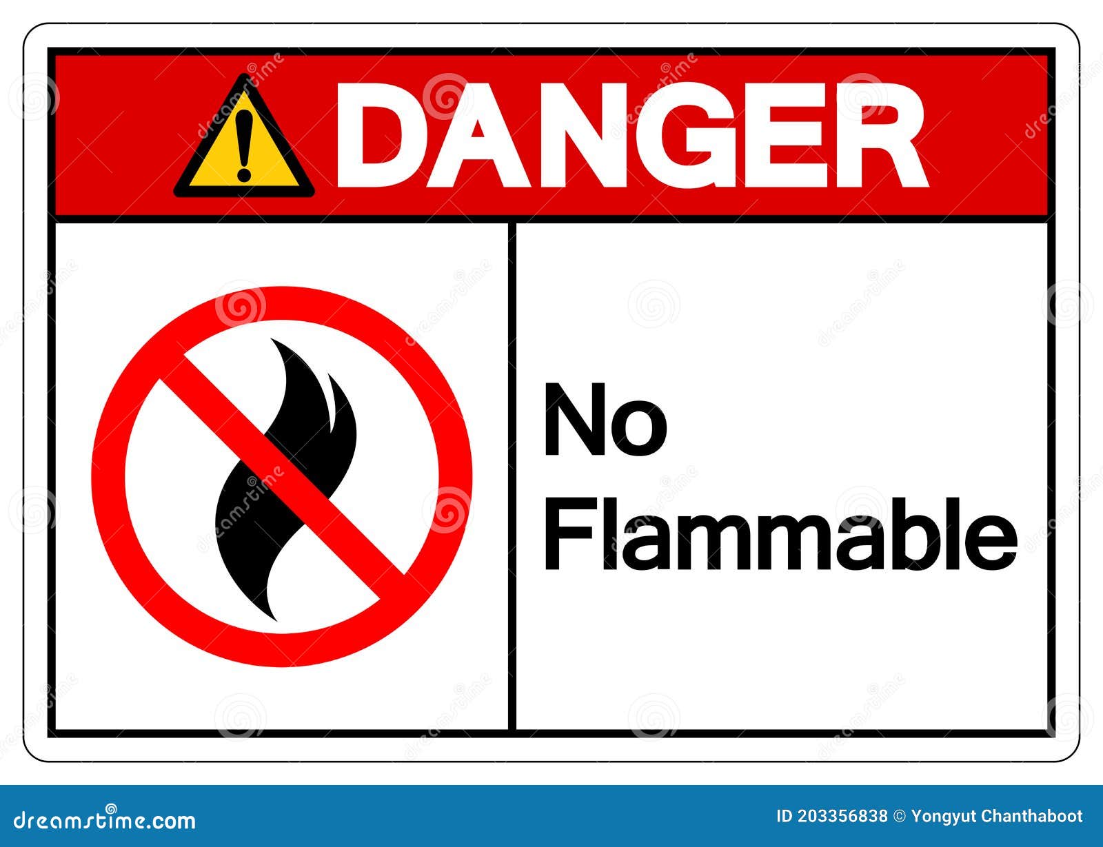 Danger No Flammable Symbol Sign, Vector Illustration, Isolate on White ...