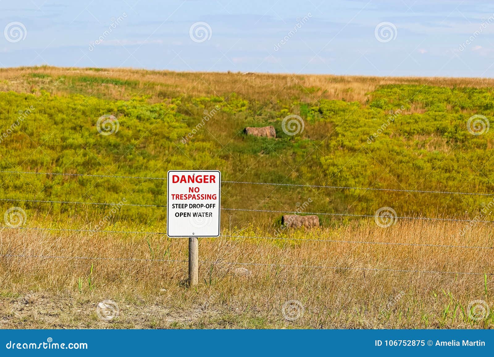 Danger Drop Below Yellow Triangle Warning Sign Stock Image ...