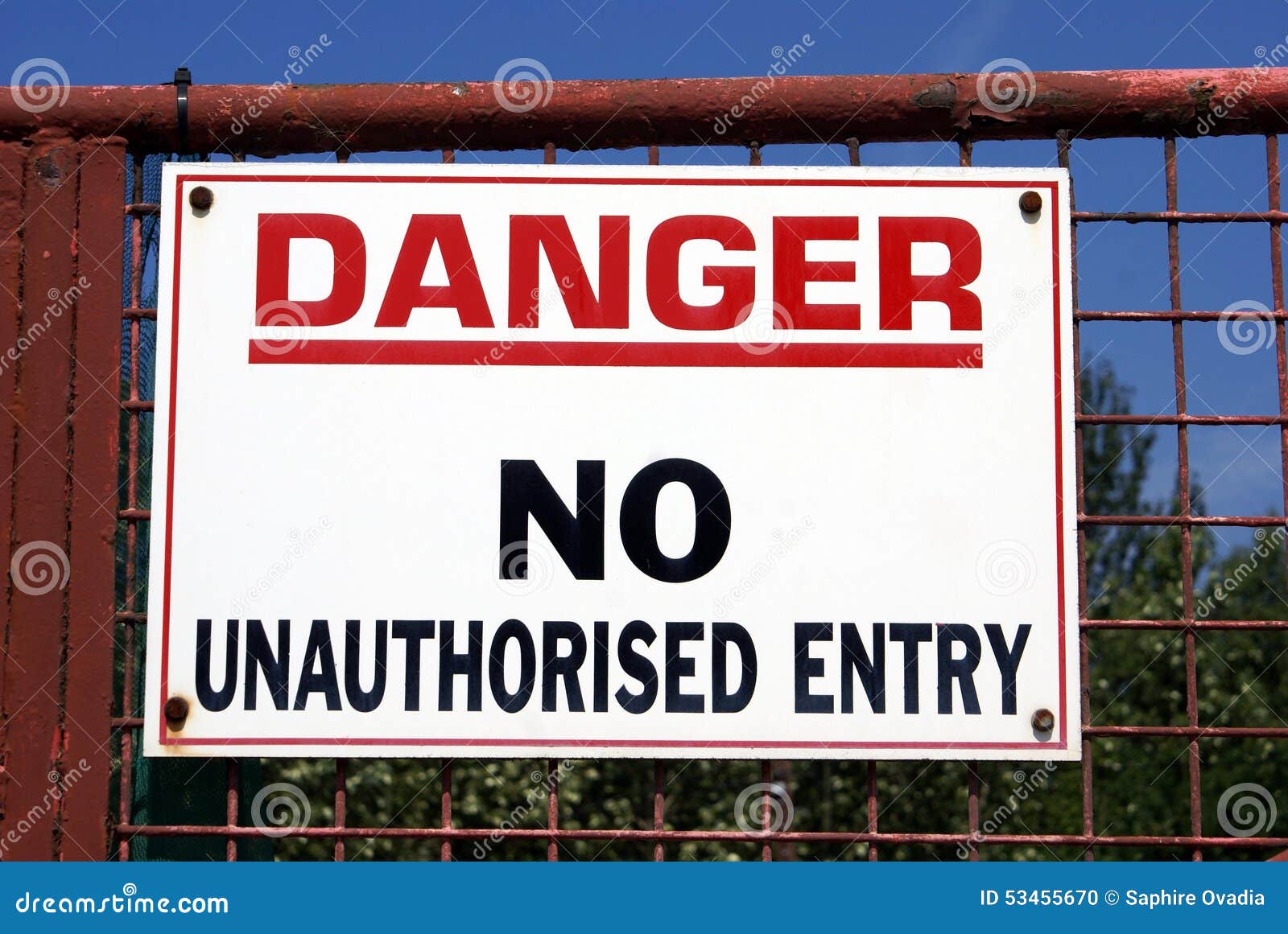 Danger. No Unauthorised Entry Stock Photo - Image of danger, warning ...