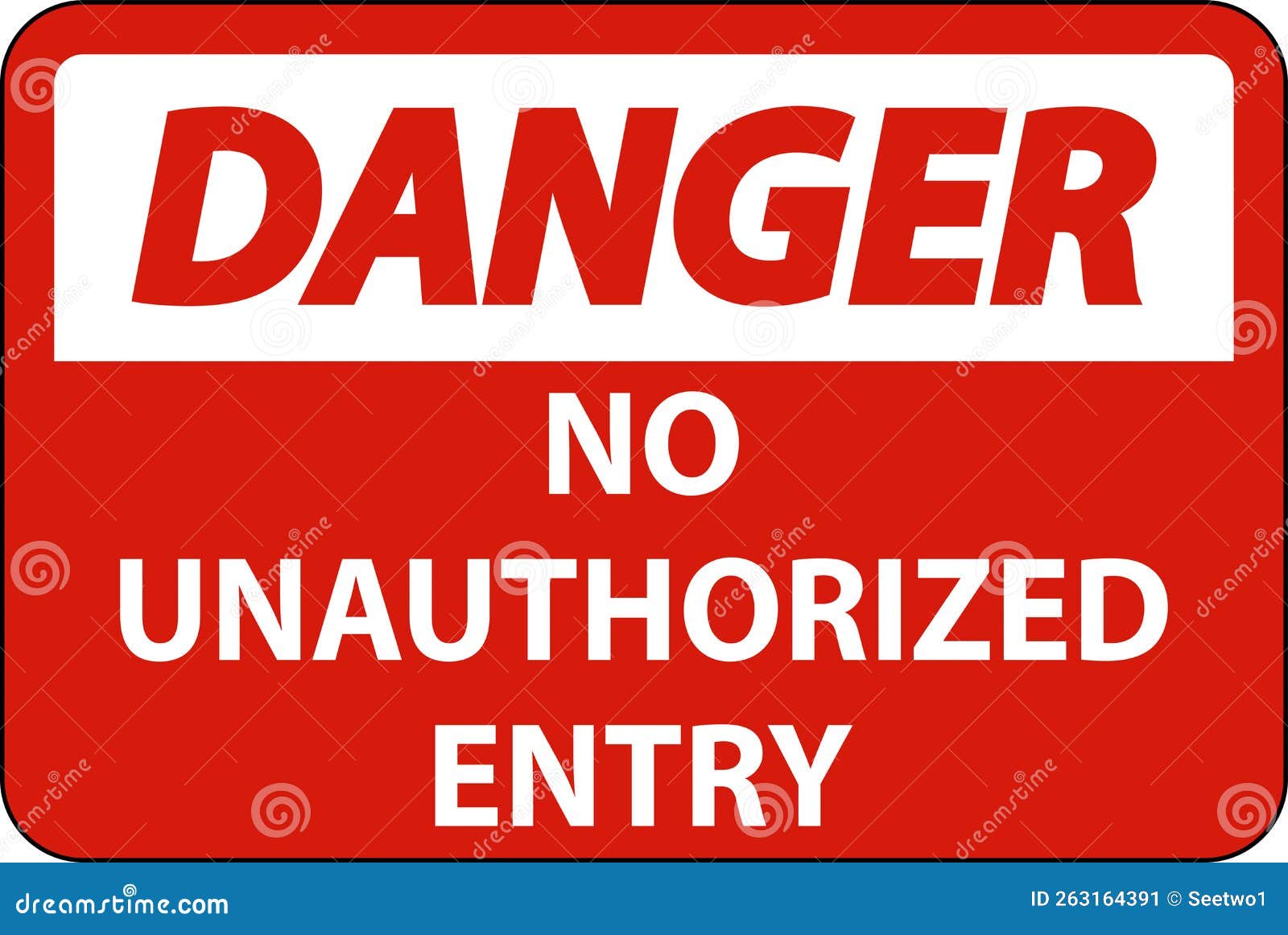 Danger No Unauthorized Entry Sign on White Background Stock Vector ...
