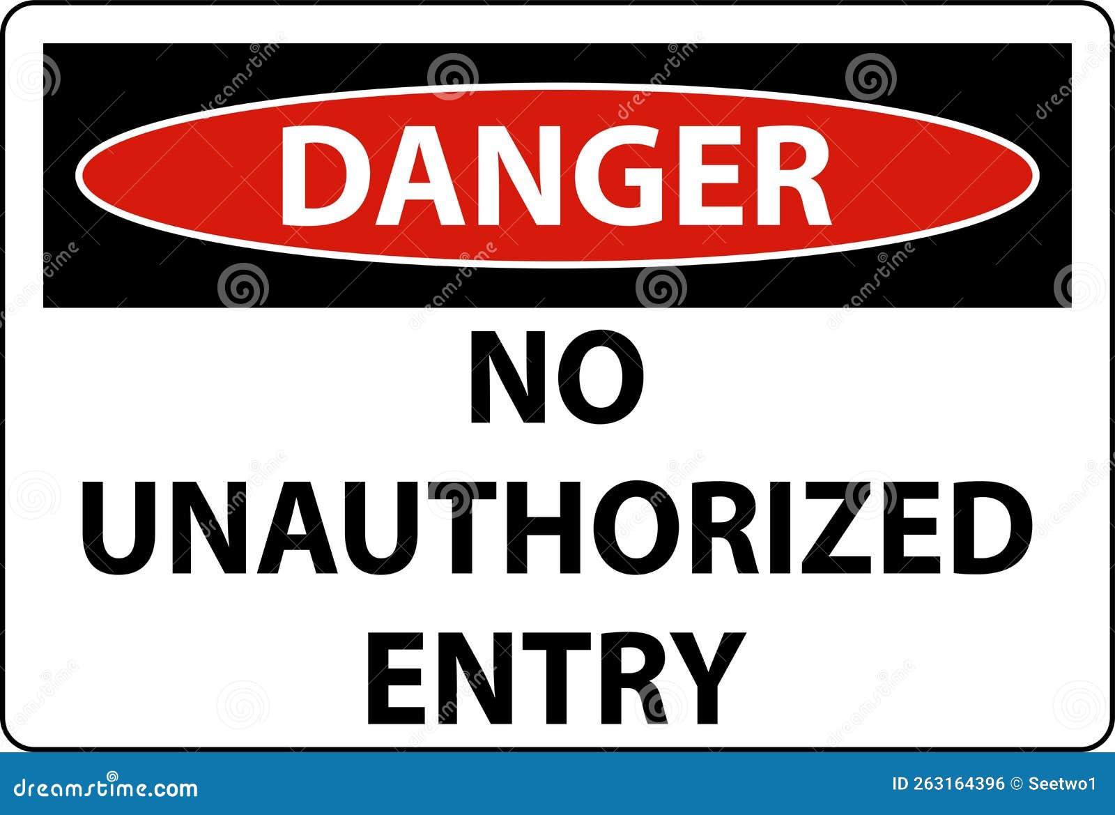 Danger No Unauthorized Entry Sign on White Background Stock Vector ...