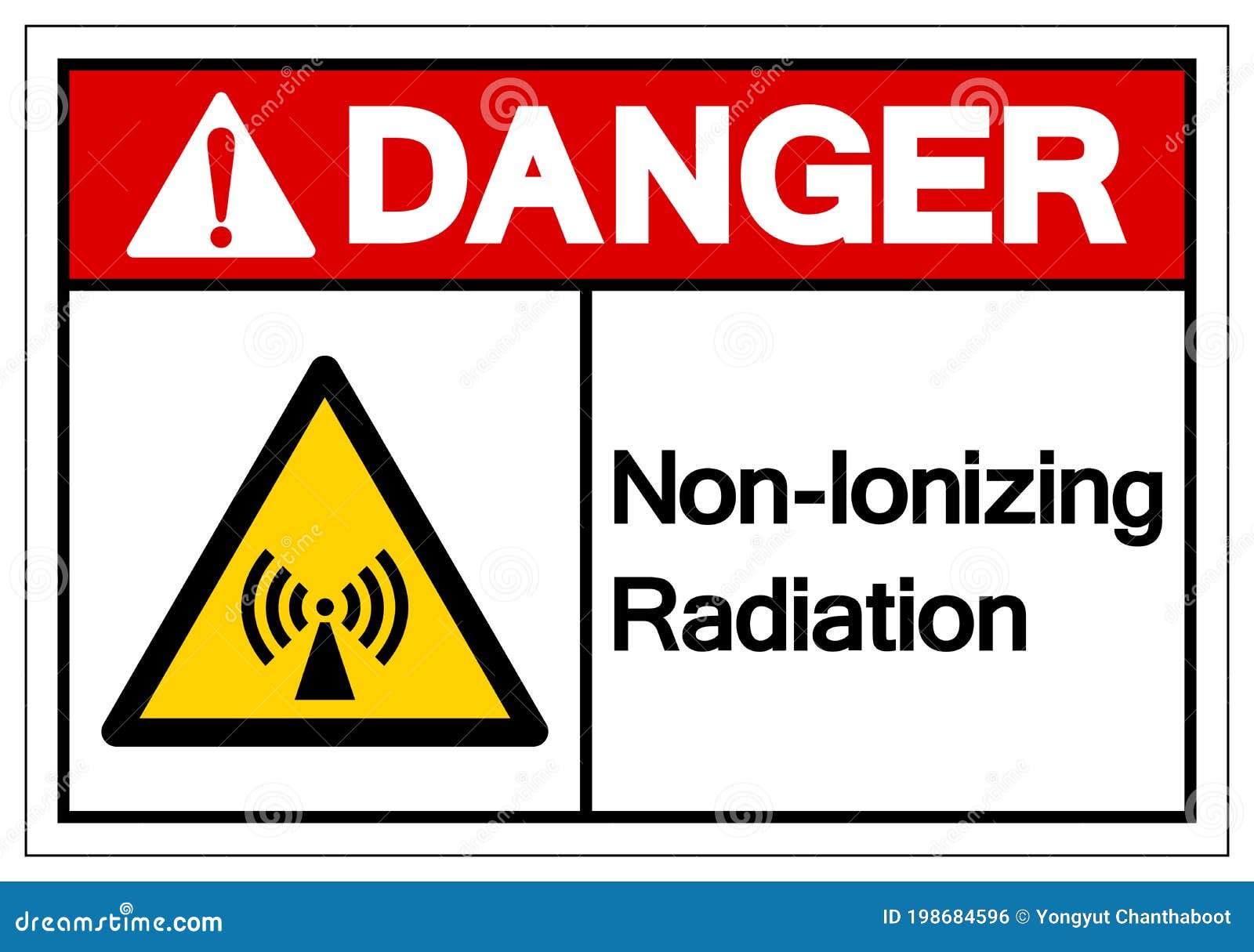 Danger Non-Ionizing Radiation Symbol, Vector Illustration, Isolate on ...