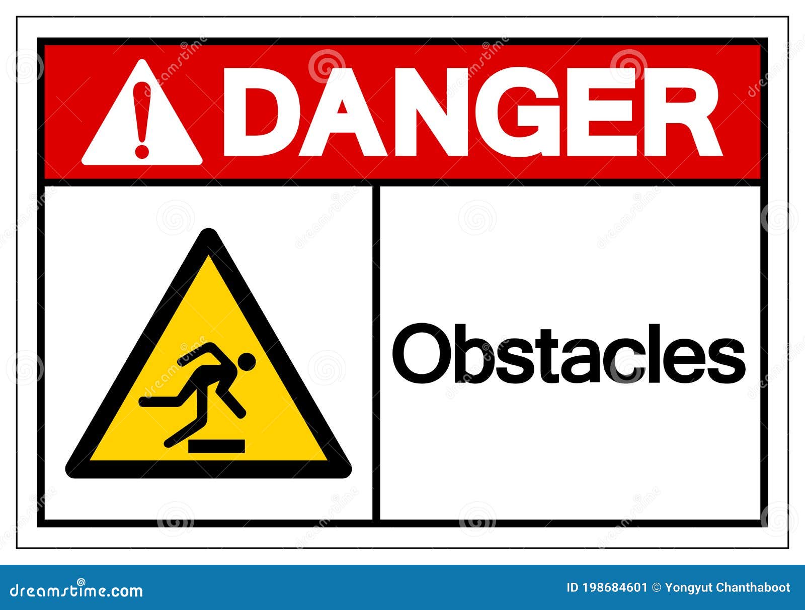 Danger Obstacles Symbol Sign, Vector Illustration, Isolate on White ...
