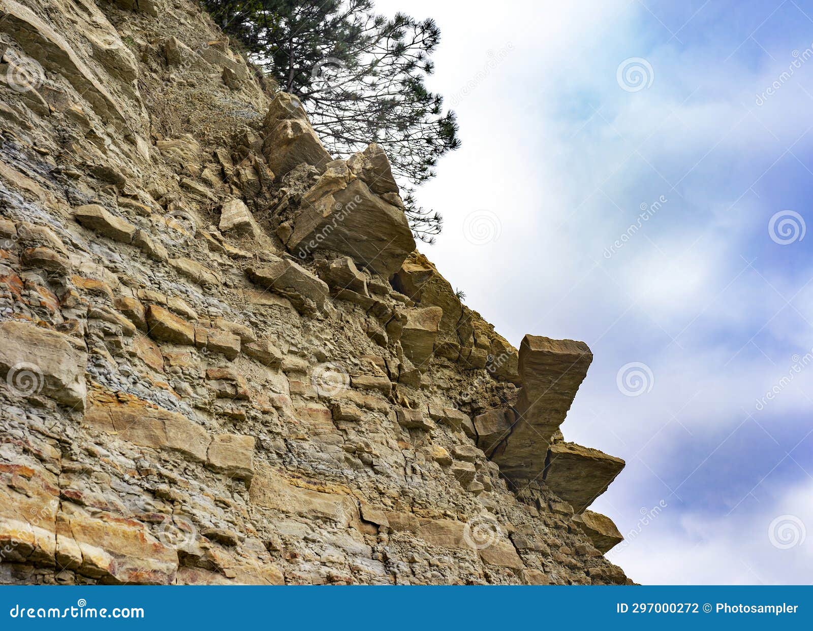 Danger Ol Falling Rocks Underneath Stock Photo - Image of crust ...