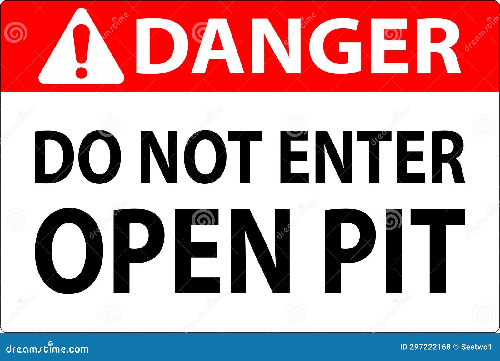 Danger Open Pit Sign Do Not Enter Open Pit Stock Vector - Illustration ...