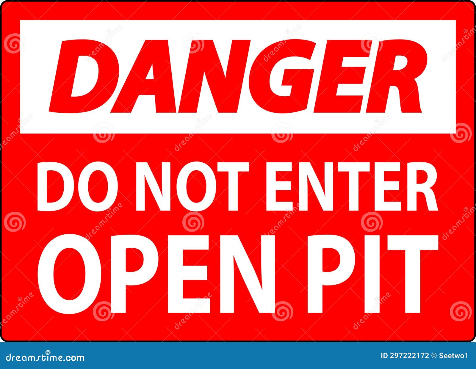 Danger Open Pit Sign Do Not Enter Open Pit Stock Vector - Illustration ...