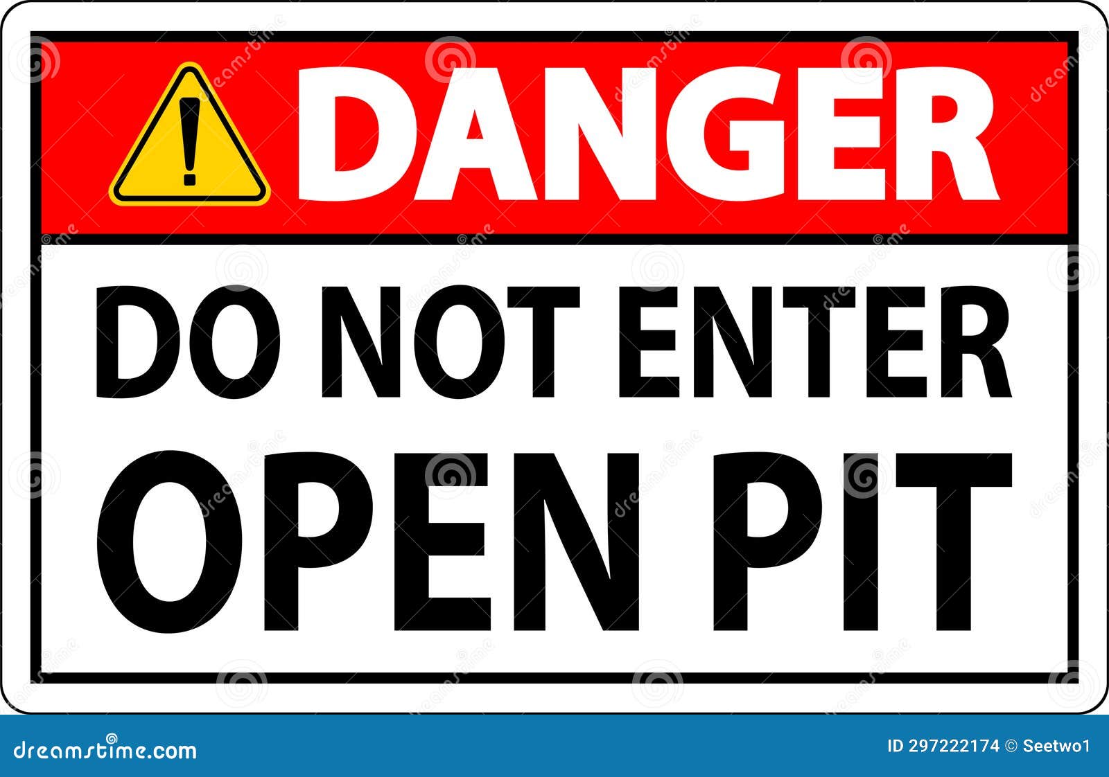 Danger Open Pit Sign Do Not Enter Open Pit Stock Vector - Illustration ...