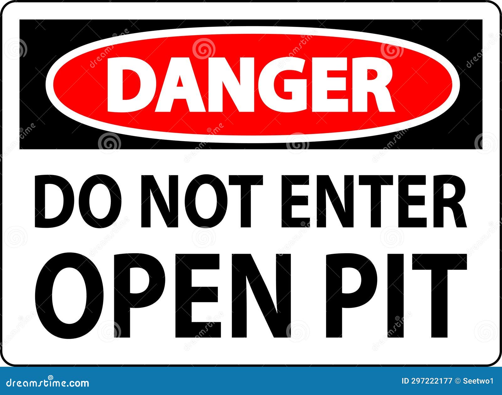 Danger Open Pit Sign Do Not Enter Open Pit Stock Vector - Illustration ...