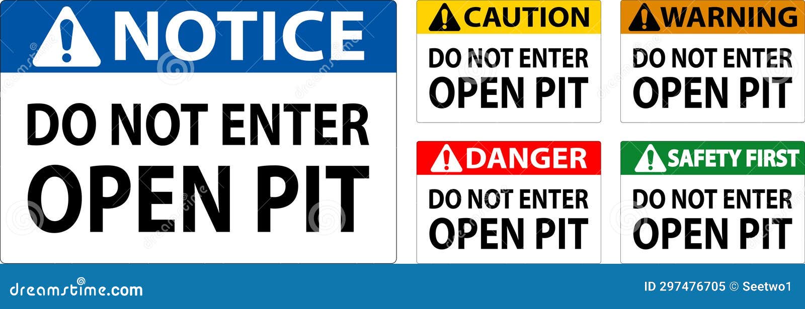 Danger Open Pit Sign Do Not Enter Open Pit Stock Vector - Illustration ...