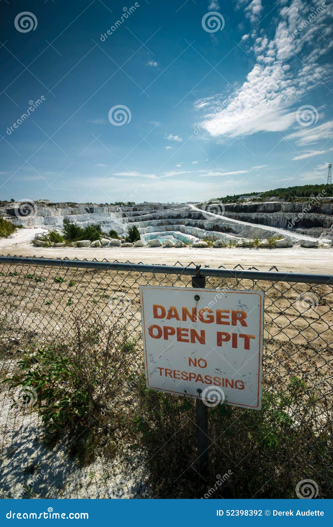 Danger Open Pit Sign stock photo. Image of forbidden - 52398392
